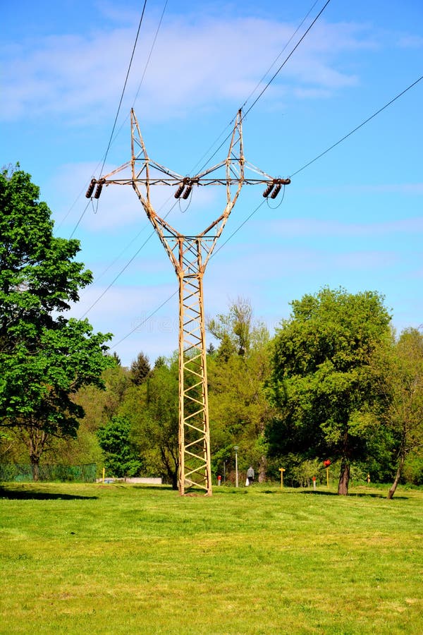 Electricity Column and a Blue Sky Stock Image - Image of engineering ...