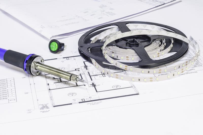 Electricity Components, LED Stock Photo - Image of tools, components ...