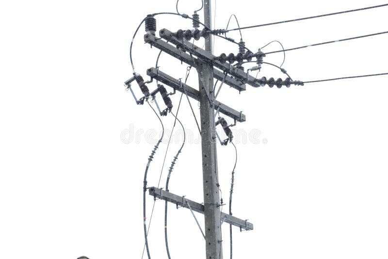 Electricity Concept:Electric Post ,Power Lines Cables and Insulators ...
