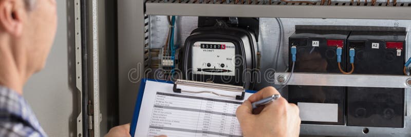 Electricity Counter Metering System Stock Photo - Image of electrical ...