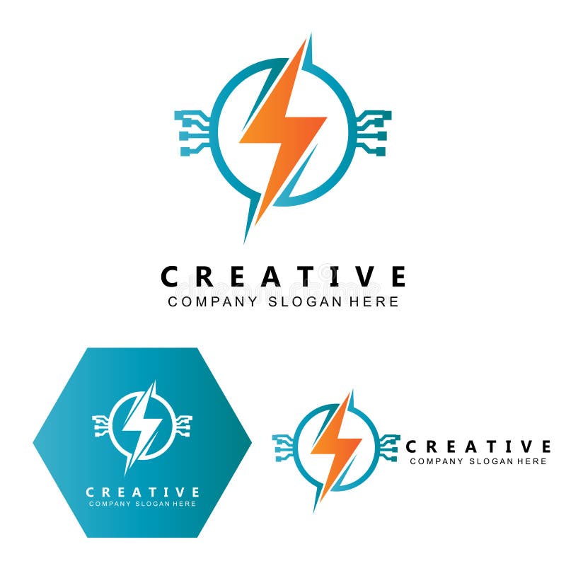 ELECTRICITY CURRENT VECTOR DESIGN LOGO, COOL LIGHTNING Stock Vector ...