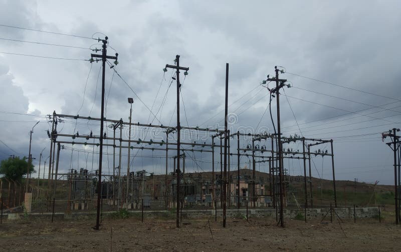 Electricity Department House with Many Wire Stock Photo - Image of ...