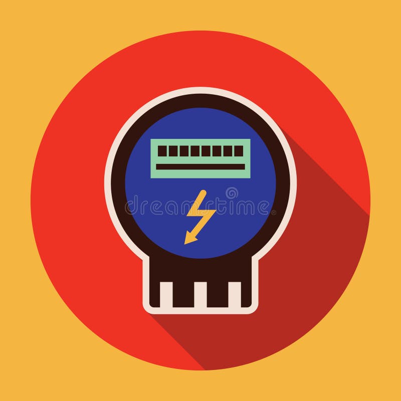 Electricity Digital Meter. Vector Illustration Decorative Design Stock ...
