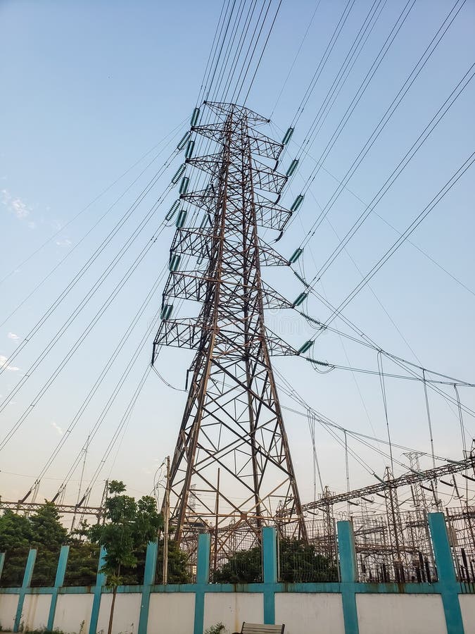 Electricity Distribution Tower Stock Image - Image of tower, skyscraper ...