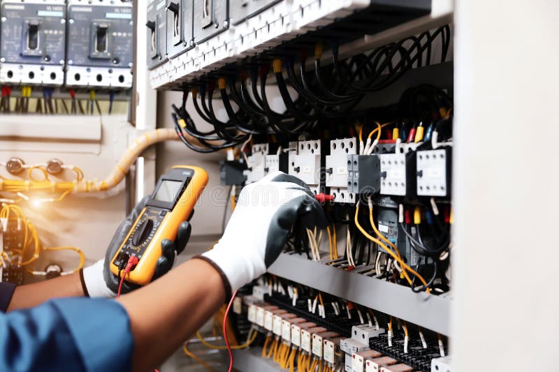 Electricity and Electrical Maintenance Service, Engineer Hand Checking ...