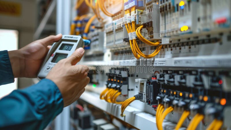 Electricity and Electrical Maintenance Service, Engineer Hand Holding ...