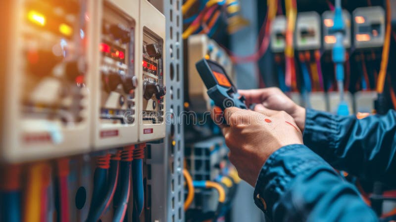 Electricity and Electrical Maintenance Service, Engineer Hand Holding ...