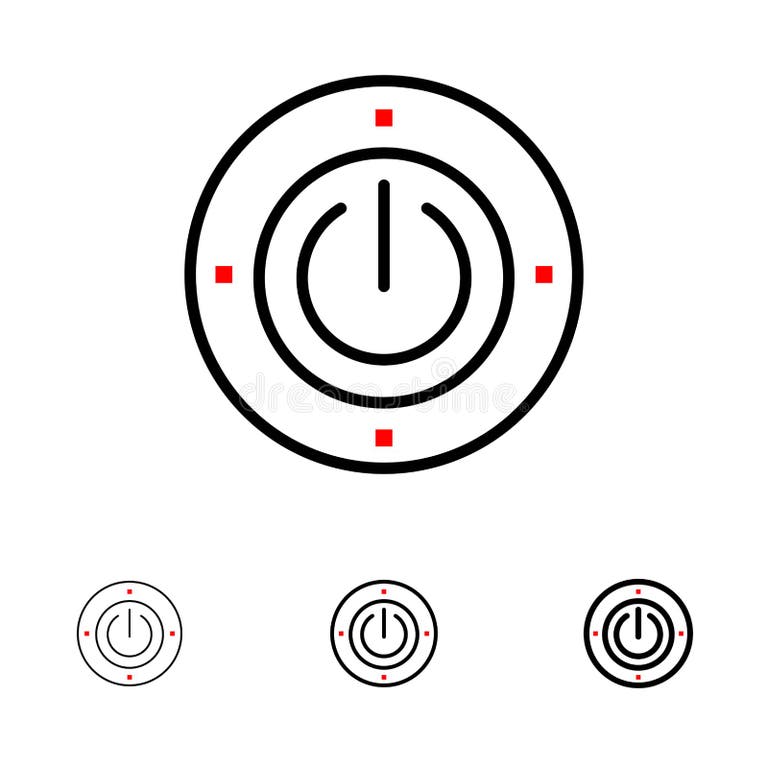 Electricity, Energy, Power, Computing Bold and Thin Black Line Icon Set ...