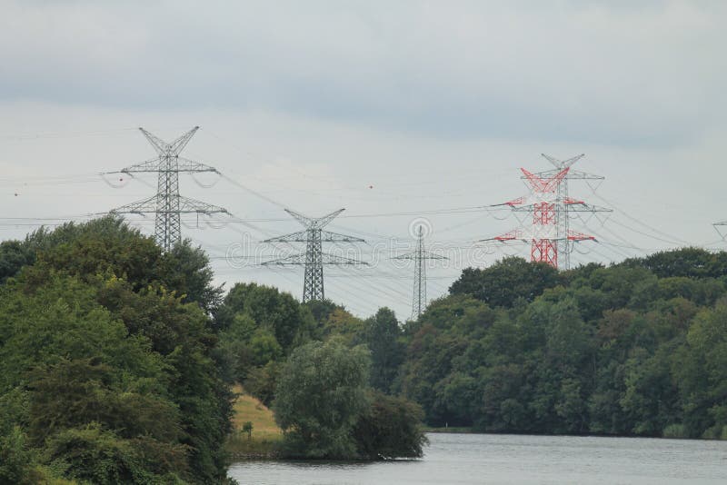 Electricity in Europe. stock photo. Image of reflection - 263626344
