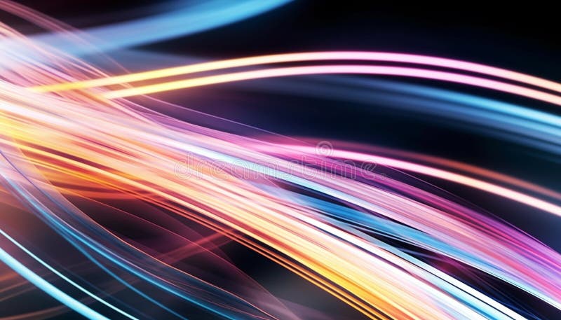 Electricity Flows through Futuristic Computer Graphics, Creating ...