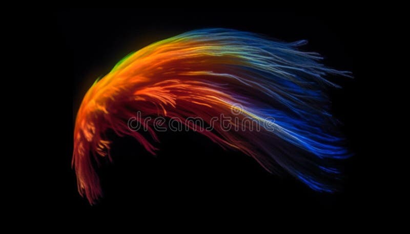 Electricity Flows through Vibrant Blue Fractal Pattern in Dark Space ...