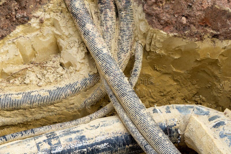 Electricity and Gas Line in the Ground Stock Image - Image of equipment ...