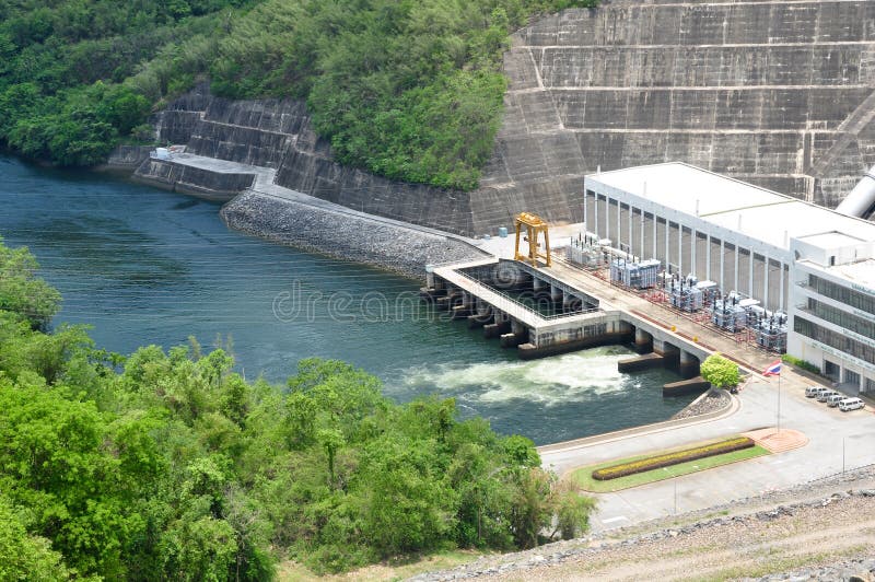 Electricity Generator Front of Sri Nakharin Dam Stock Image - Image of ...