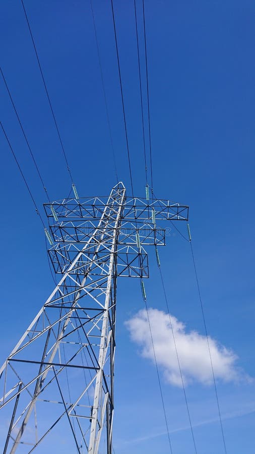 Electricity Grid. Power Plant Tower Stock Photo - Image of applications ...