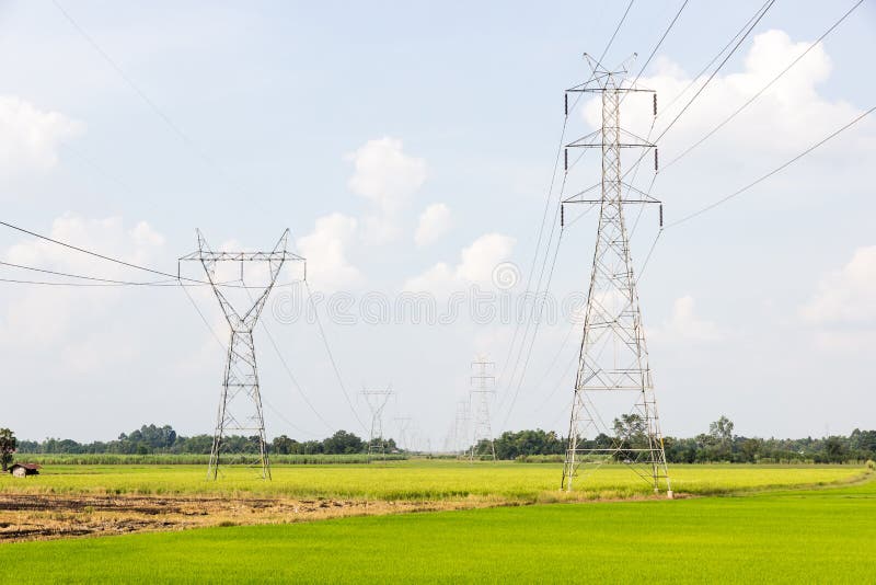 Electricity High Voltage Power Post Stock Photo - Image of amperage ...