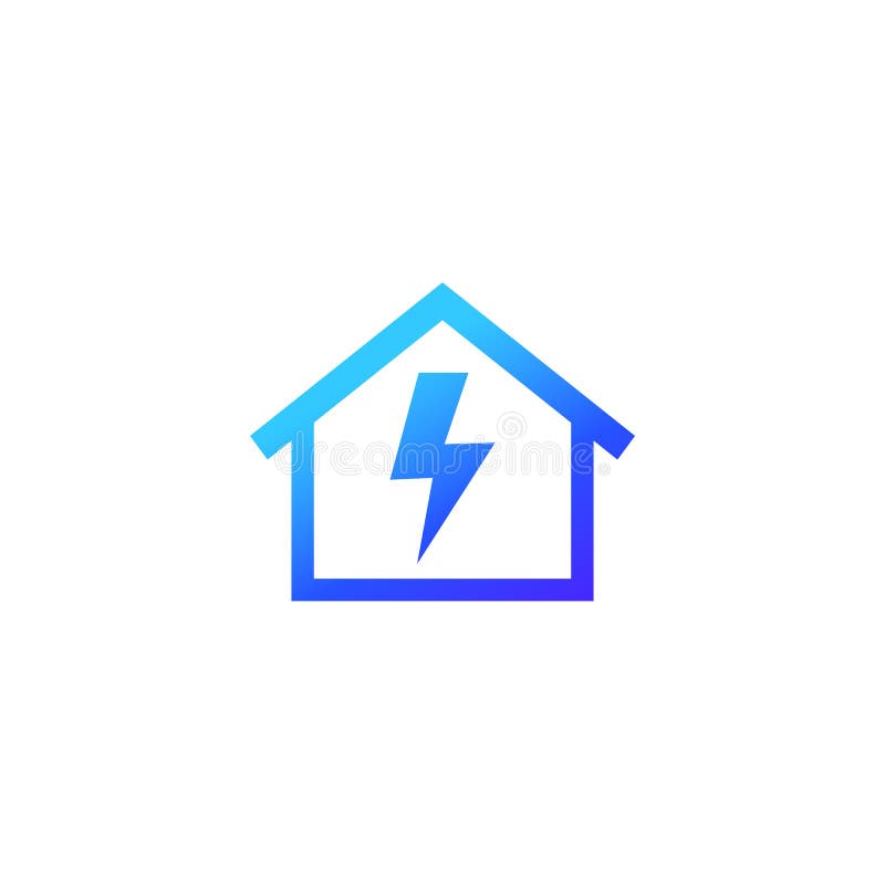 Electricity House with Plug Home Repair Vector Logo Design. Stock ...