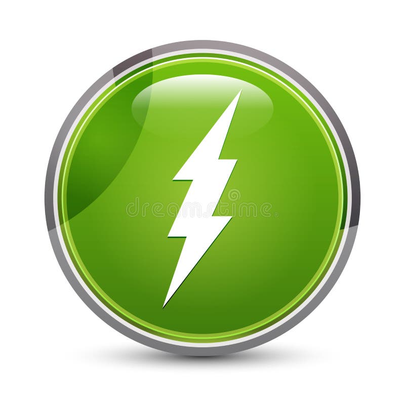 Electricity Icon Elegant Green Round Button Vector Illustration Stock ...