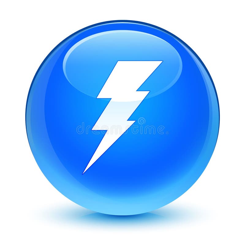 Electricity Icon Glassy Cyan Blue Round Button Stock Illustration ...