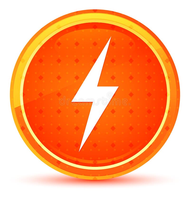 Electricity Icon Natural Orange Round Button Stock Illustration ...