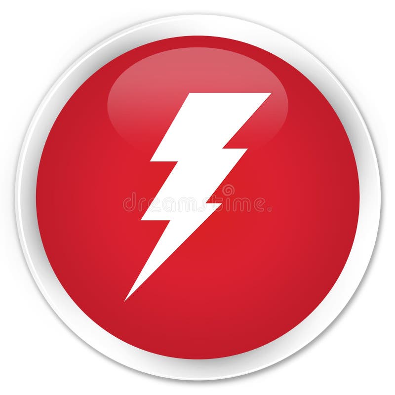 Electricity Icon Premium Red Round Button Stock Illustration ...