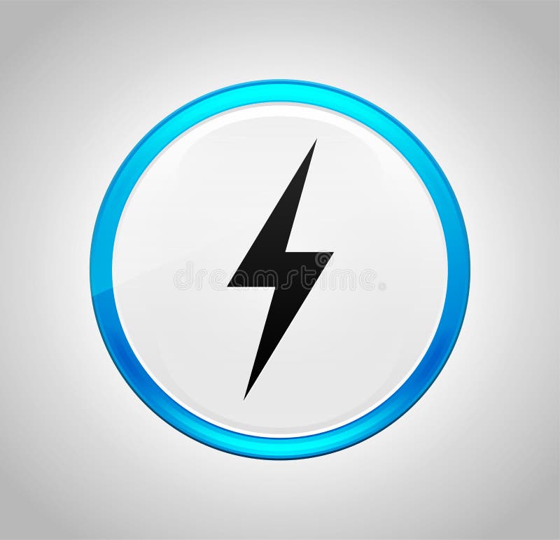 Electricity Icon Round Blue Push Button Stock Illustration ...