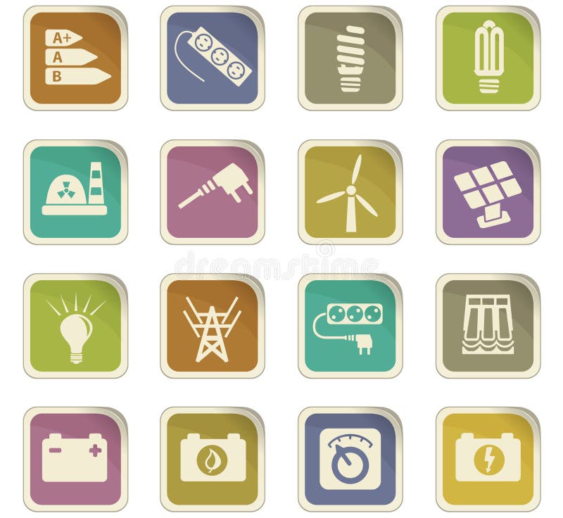 Electricity icon set stock illustration. Illustration of electricity ...