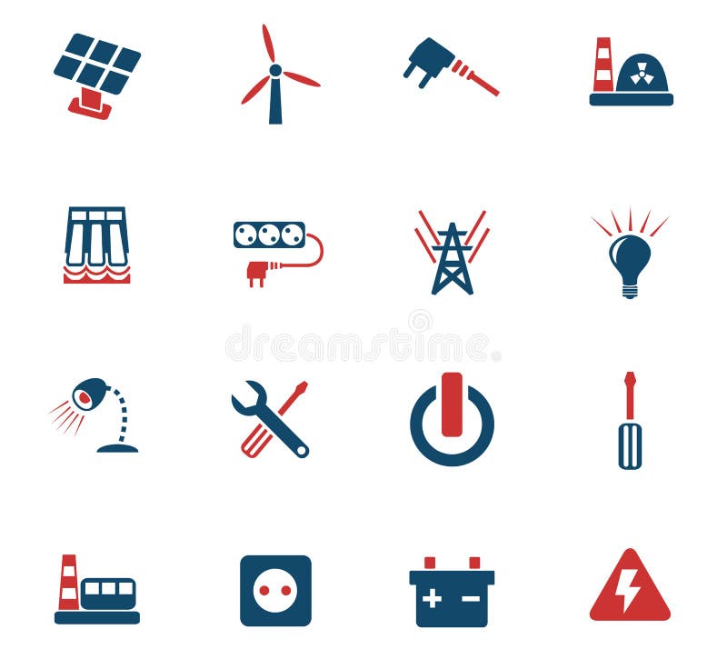 Electricity icon set stock illustration. Illustration of icon - 88250136
