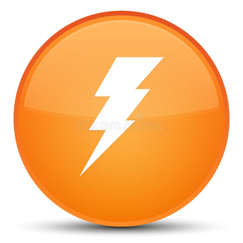 Electricity Icon Special Orange Round Button Stock Illustration ...
