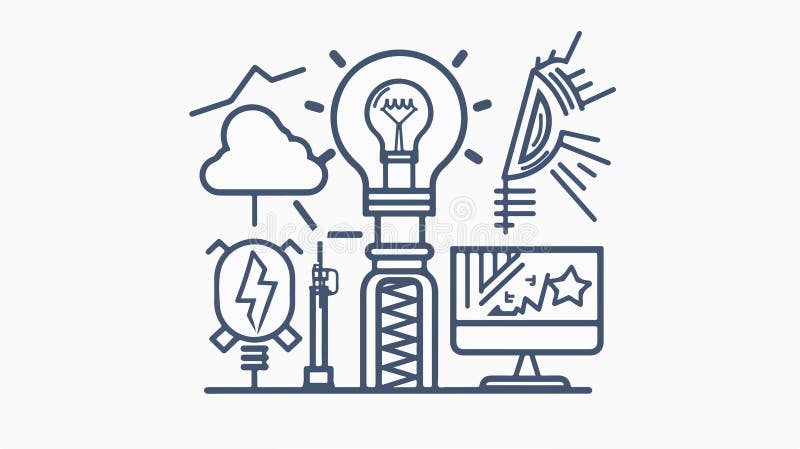 Electricity Icon Symbolizing Energy and Power for Tech Designs Stock ...