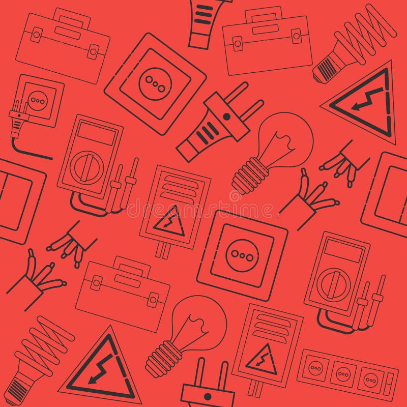 Electricity icons collage stock vector. Illustration of flat - 76399665