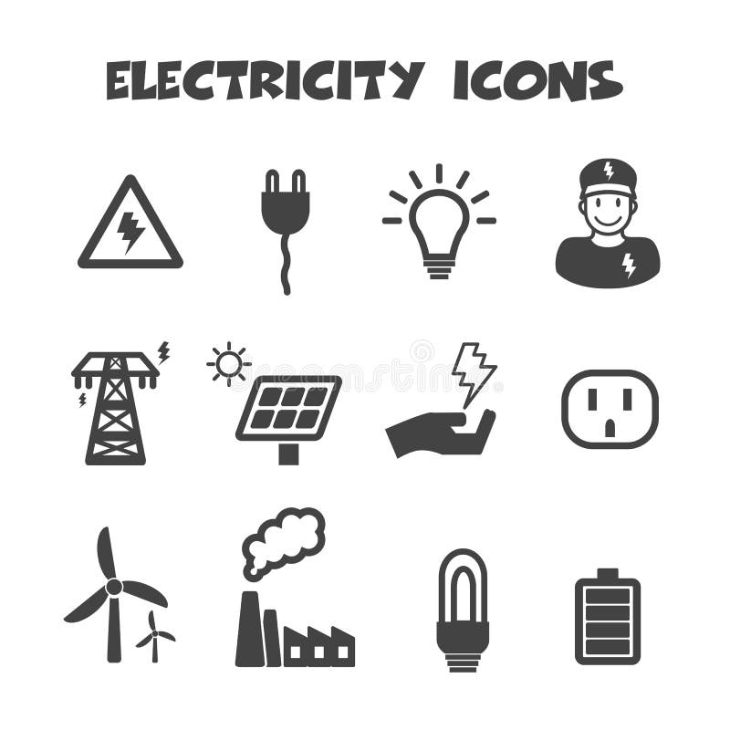 Electricity icons stock vector. Illustration of energy - 41213227