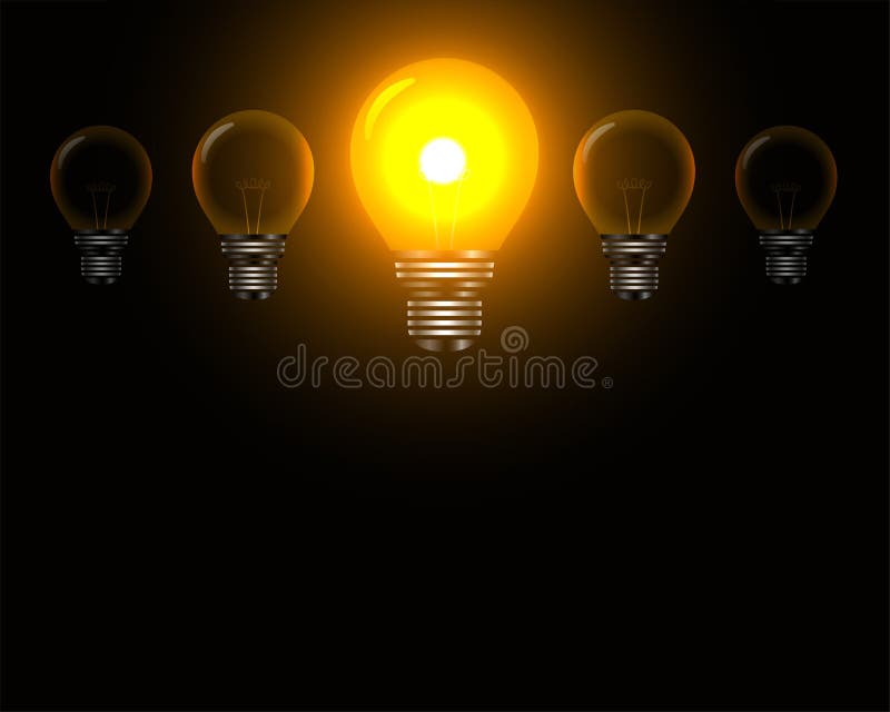 Electricity Idea Concept with Glowing Light Bulb and Text Space Stock ...