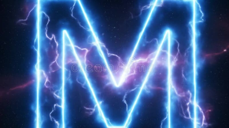Electricity-Illuminated Letter M Formed by Lightning in Dynamic Night ...