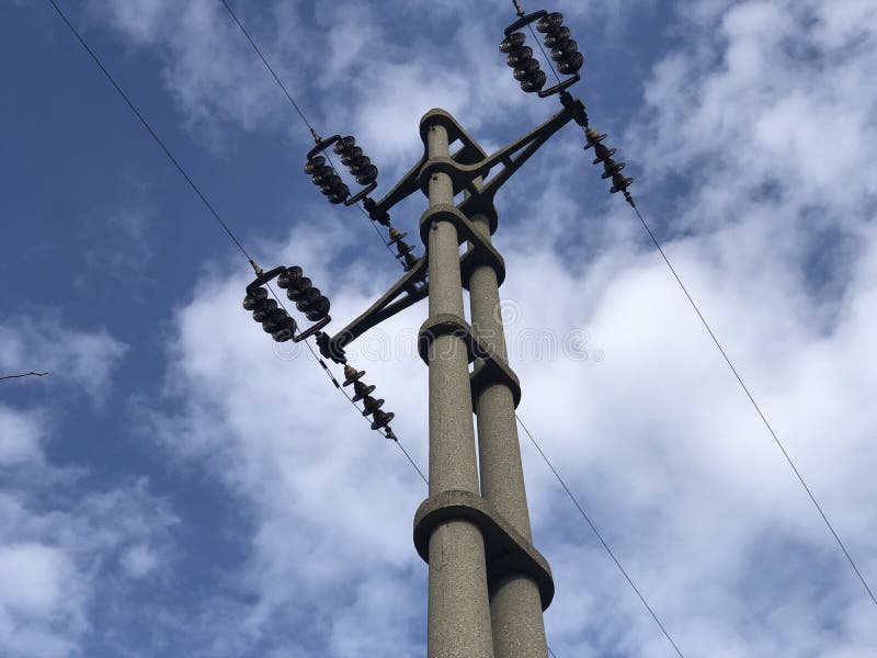 Electricity Infrastructure. with Sky, Closeup. Stock Photo - Image of ...