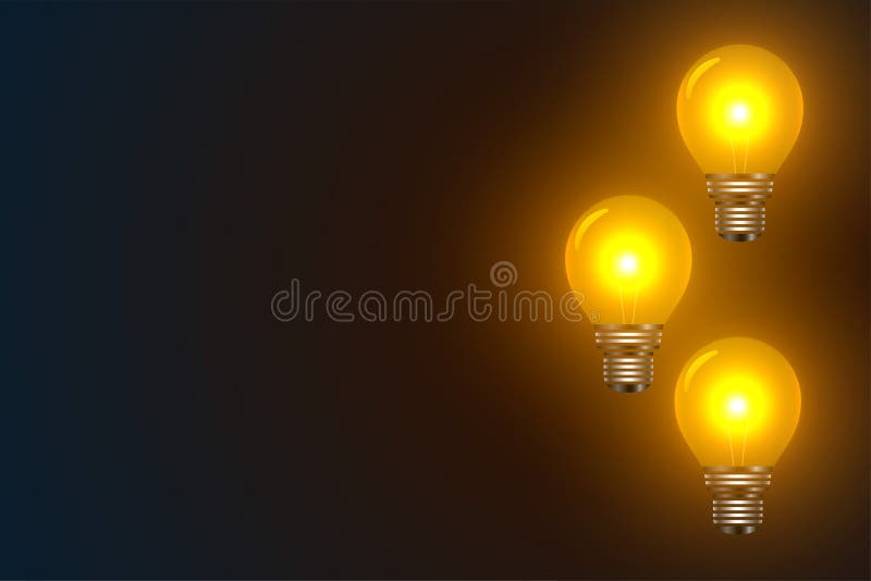 Electricity Invention Idea Concept with Glowing Light Bulb Stock Vector ...