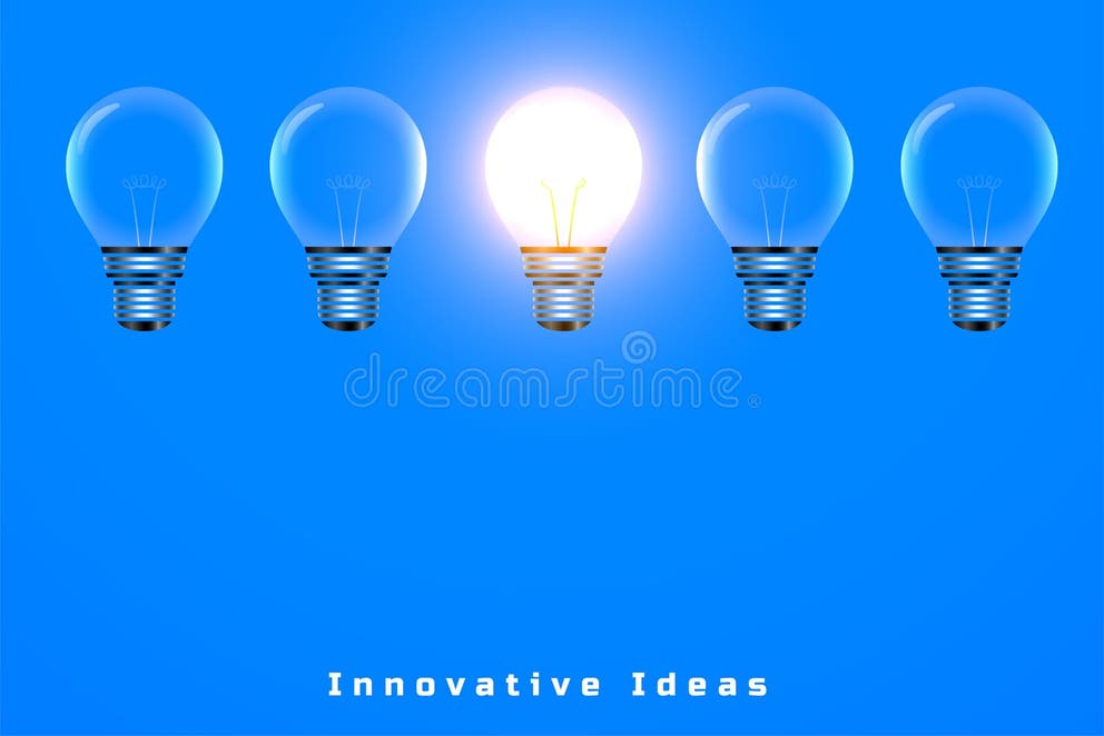 Electricity Invention Idea Concept with Glowing Light Bulb Stock Vector ...