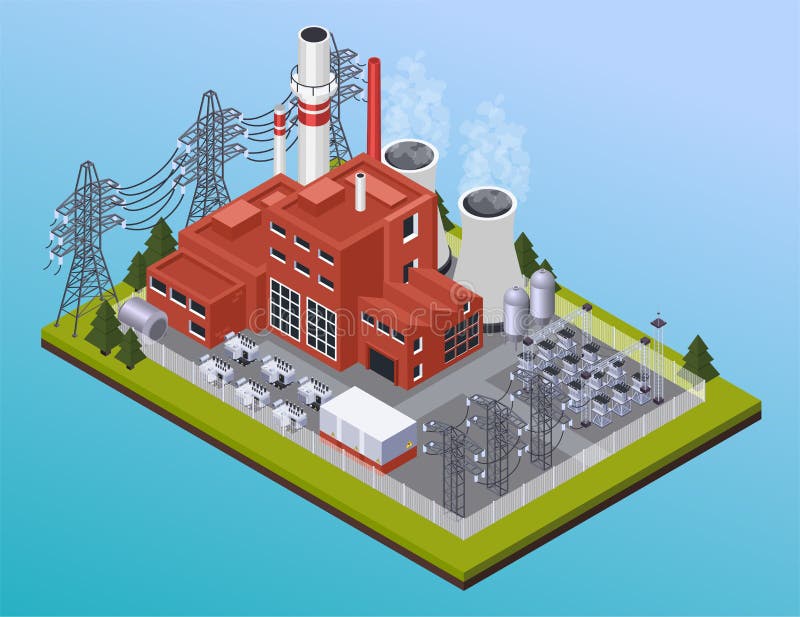 Electricity Isometric Composition Stock Vector - Illustration of ...