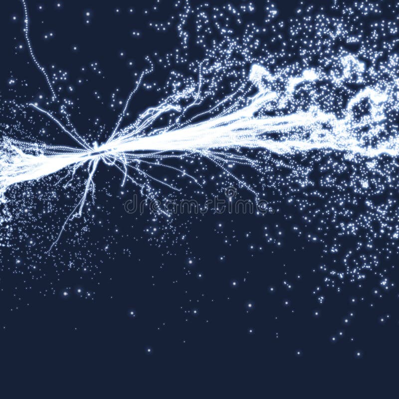 Electricity Lighting Effects. Array with Dynamic Particles. 3d ...