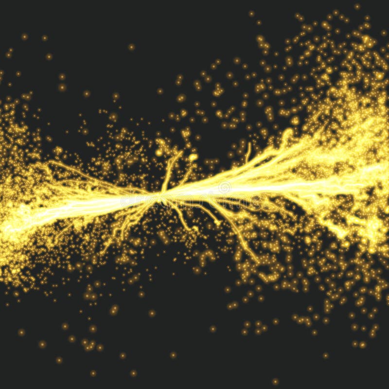Electricity Lighting Effects. Array with Dynamic Particles. 3d ...