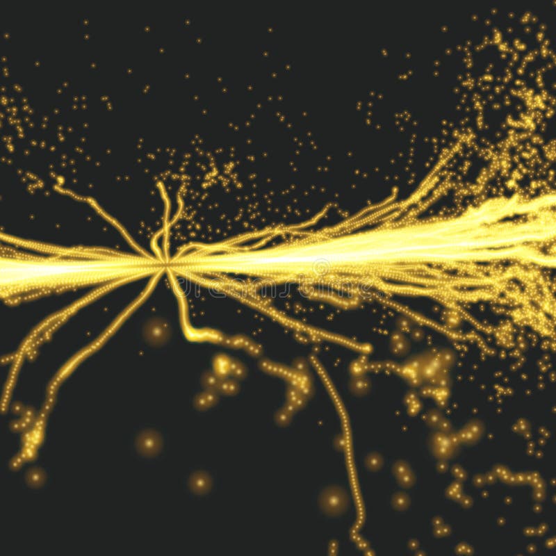 Electricity Lighting Effects. Array with Dynamic Particles. 3d ...