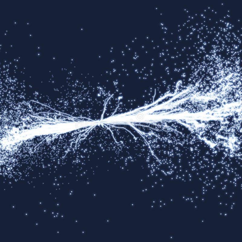 Electricity Lighting Effects. Array with Dynamic Particles. 3d ...