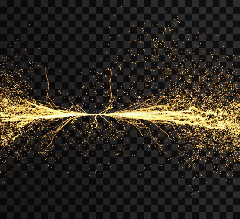 Electricity Lighting Effects. Array with Dynamic Particles. 3d ...