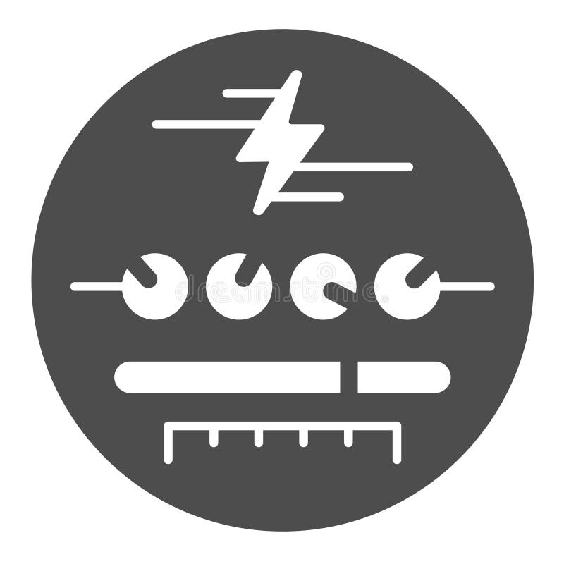 Electricity Mechanical Counter Solid Icon, Electrical Service Concept ...