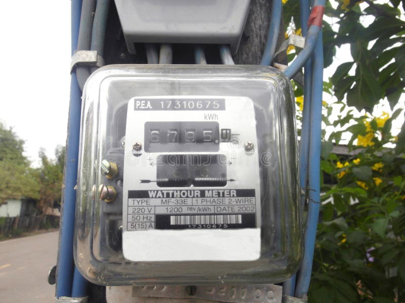 Electric meter stock photo. Image of watt, electricity - 208569102