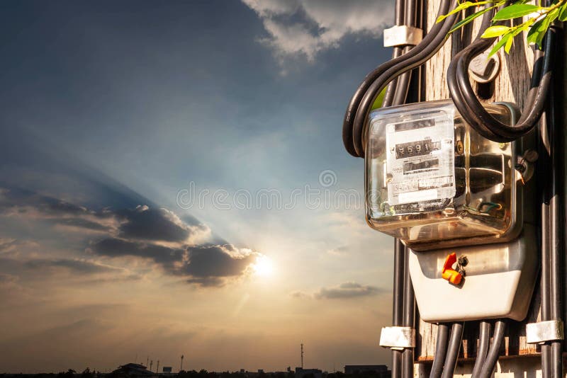 Electricity Meter Fence Posts for Unit Calculation Energy Spending on ...