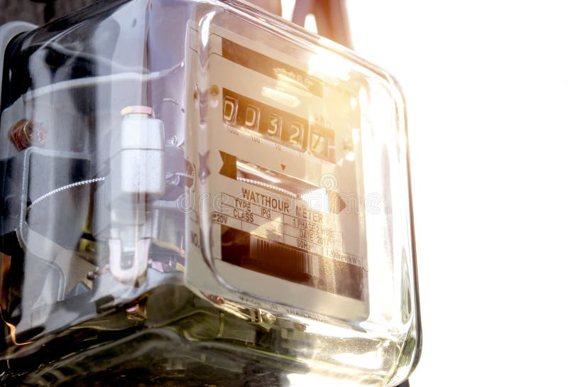 Electricity Meter for House with Sky Background. Stock Photo - Image of ...