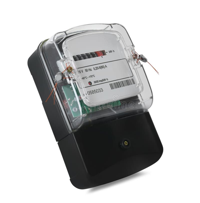 Electricity Meter Isolated on White Background. Measuring Device Stock ...