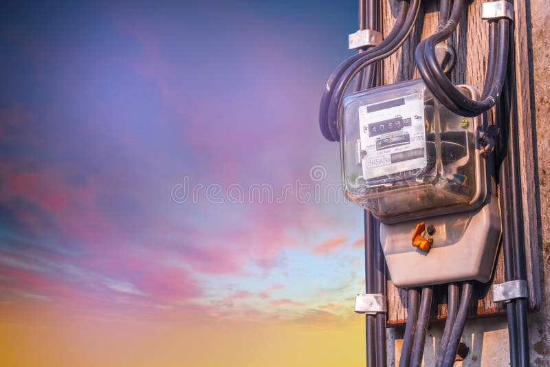 Electricity Meter Natural Power Technology Stock Image - Image of ...