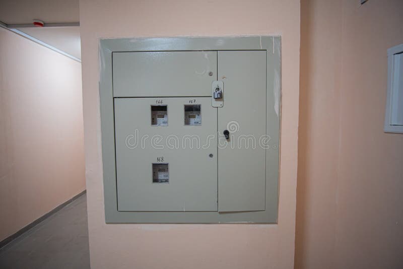 Electricity Meter Panel of an Apartment Building Stock Image - Image of ...