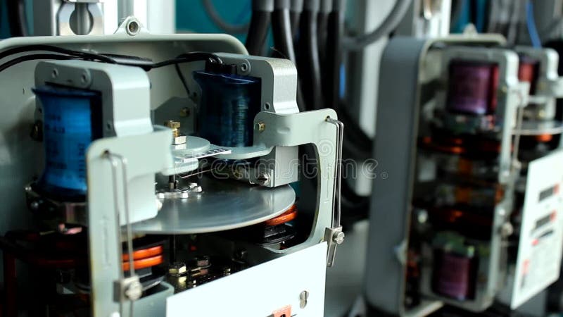 Electricity Meter with Scale and Rotating Wheel Stock Video Footage ...